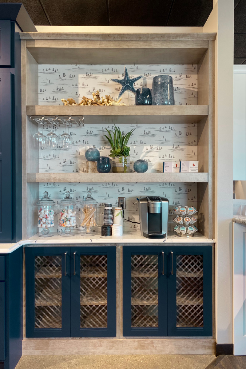 Montana and Naval Coffee Bar Showroom Display - Showplace Design Center